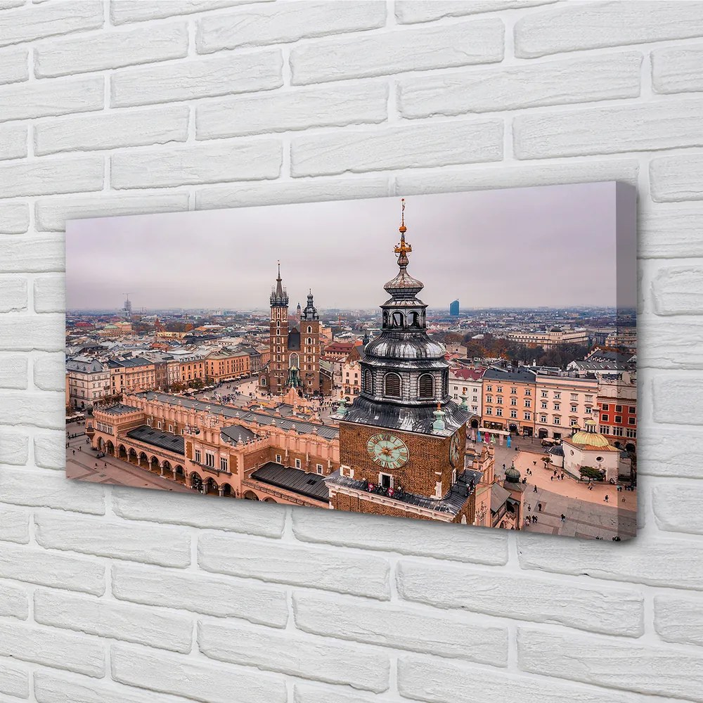 Obrazy na plátně Krakov Panorama zimních kostelů 100x50 cm