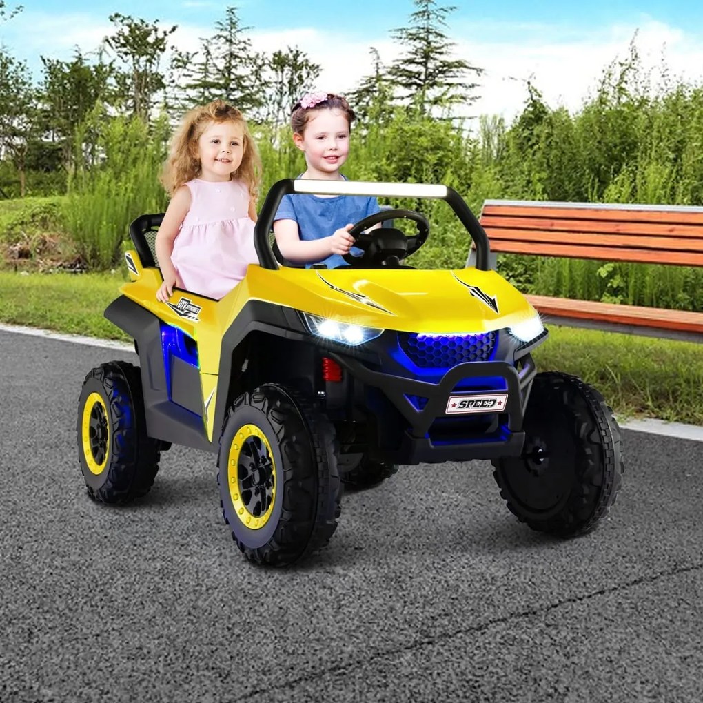Costway 2místné 12V dětské auto s hudbou a světlomety 118 x 74 x
