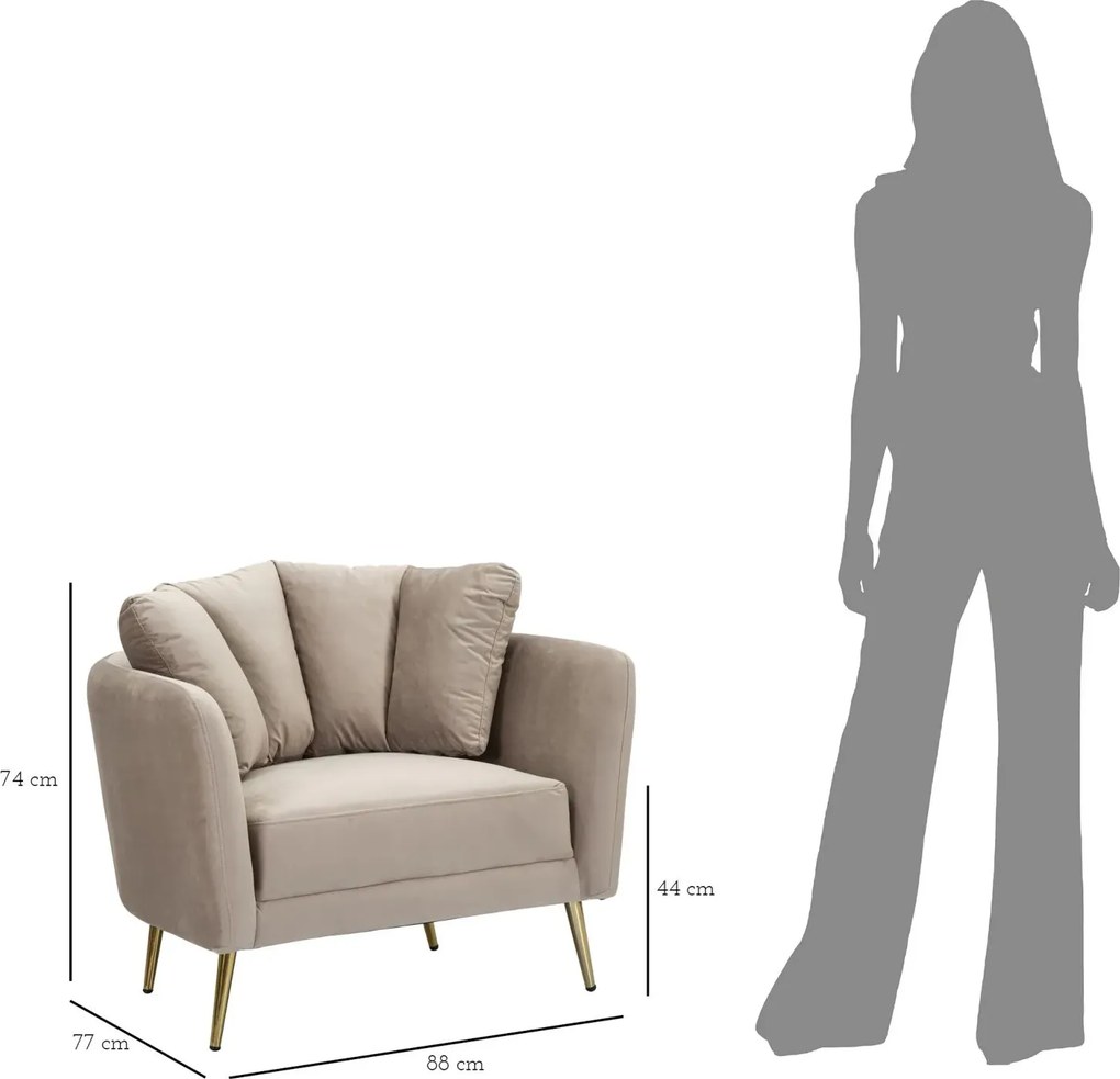 Designové křeslo Kiev šedé/zlaté