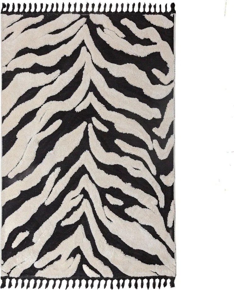 Černobílý koberec 133x190 cm Esra Zebra – Flair Rugs