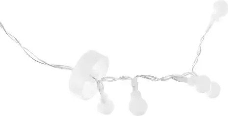 Vánoční osvětlení ISO19770  světelný závěs s koulemi 108 LED na USB,studený bílý