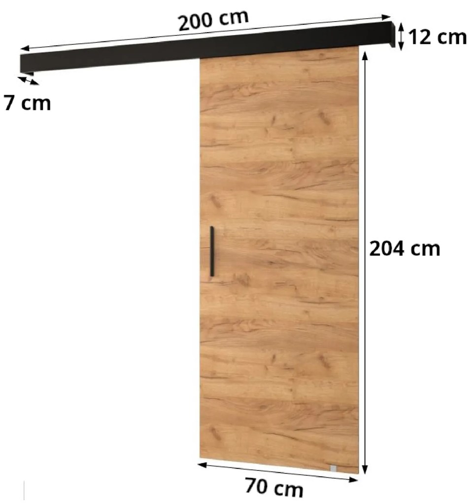 Posuvné dveře se zlatým úchytem SALOME 11 - 70 cm, černé