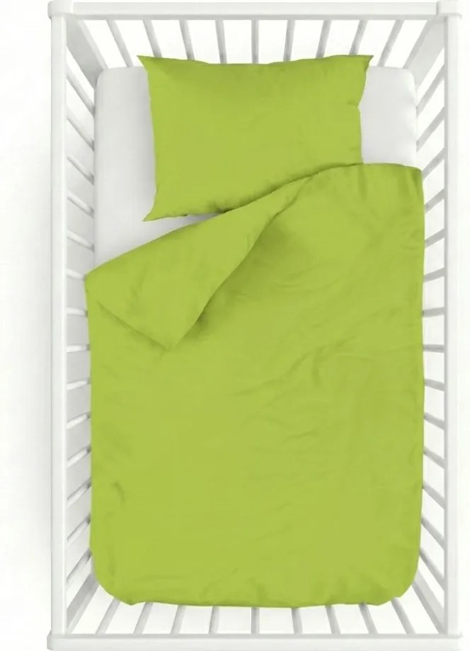 Kvalitex Bavlněné povlečení do dětské postýlky světle zelené 1x 90/135, 1x 45/60cm