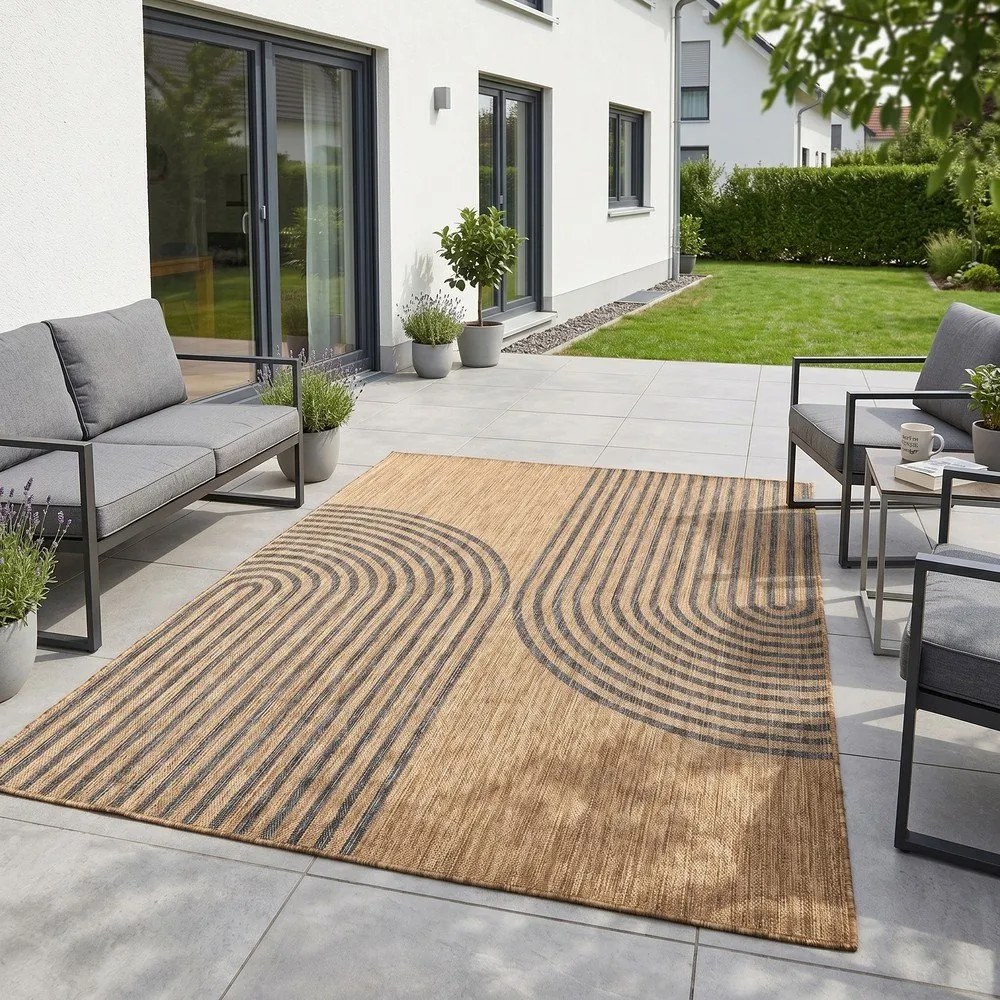 Černý/hnědý vnitřní a venkovní koberec 160x230 cm Mira 1453 – Ayyildiz Carpets