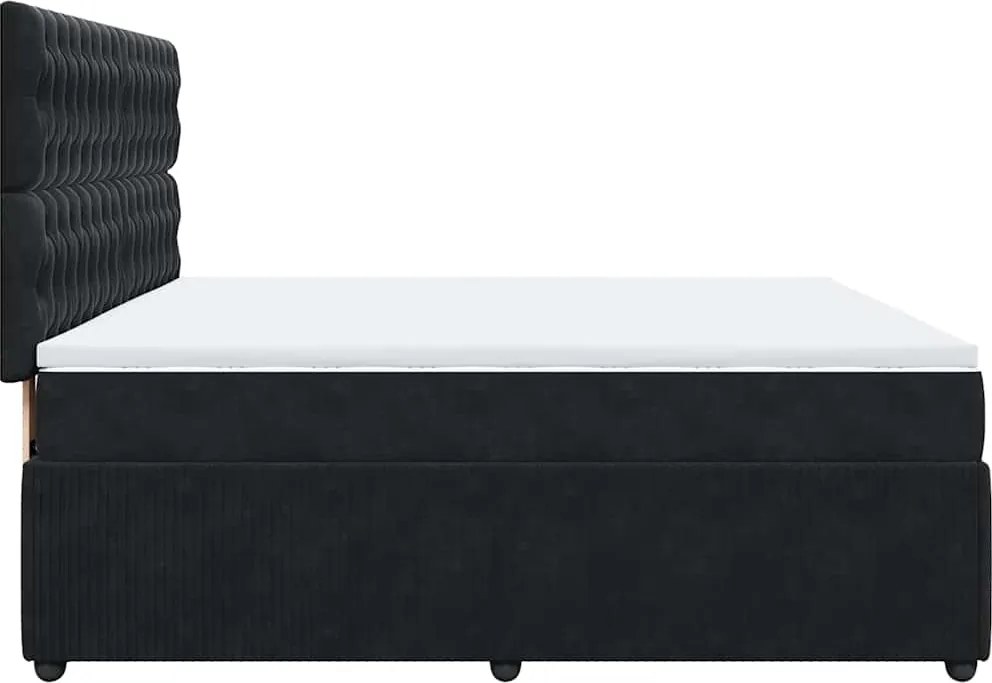 Box spring postel s matrací černá 180x200 cm samet 3292414
