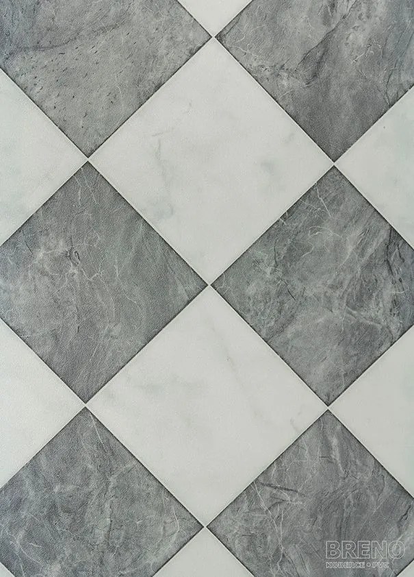 Breno PVC SMARTEX Holywell 097L - šedo-bílá dlažba, šíře 100 cm