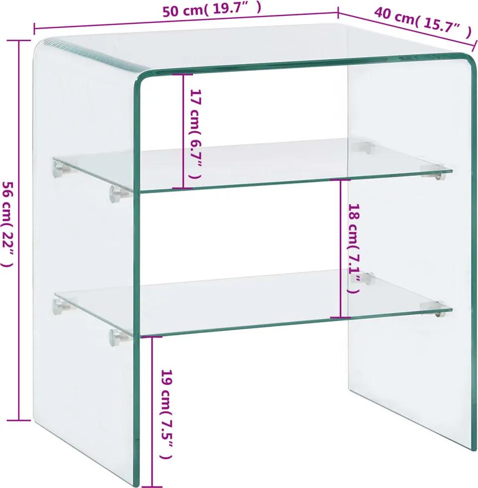 vidaXL Konferenční stolek 50 x 40 x 56 cm tvrzené sklo [284727]