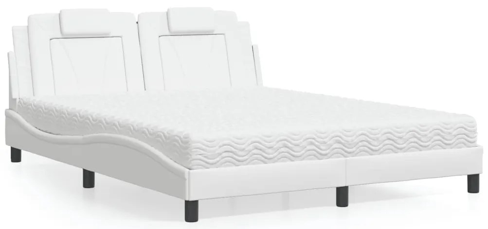 Postel Viana s matrací bílá 160 x 200 cm umělá kůže 3208804