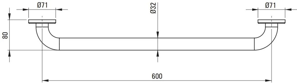 Deante příslušenství, držák na zeď 60 cm, chromová, DEA-NIL_041C
