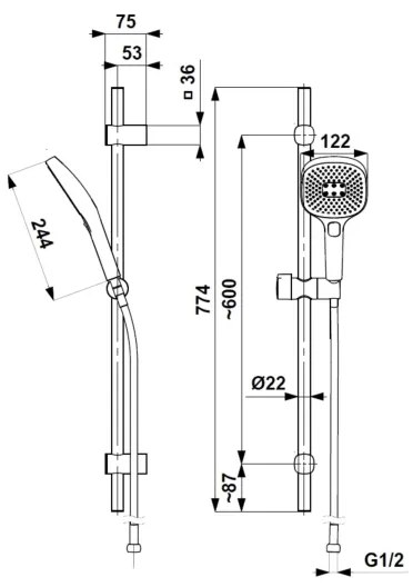 KFA Armatura 841-352-00 - Sprchová sada MALAGA lesklý chrom