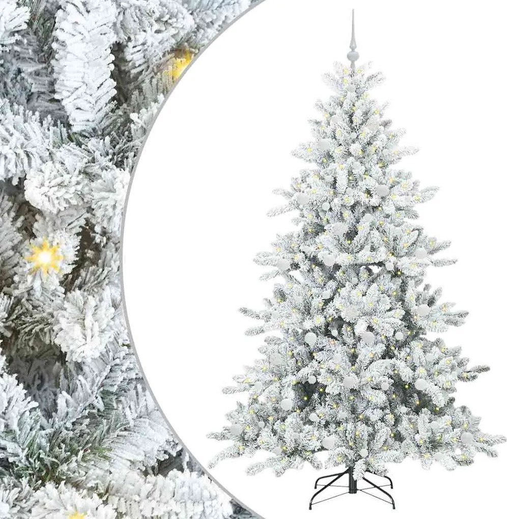 Umělý Skládací Vánoční Strom s stojanem Bílá 210 cm PVC a ocel 3397734