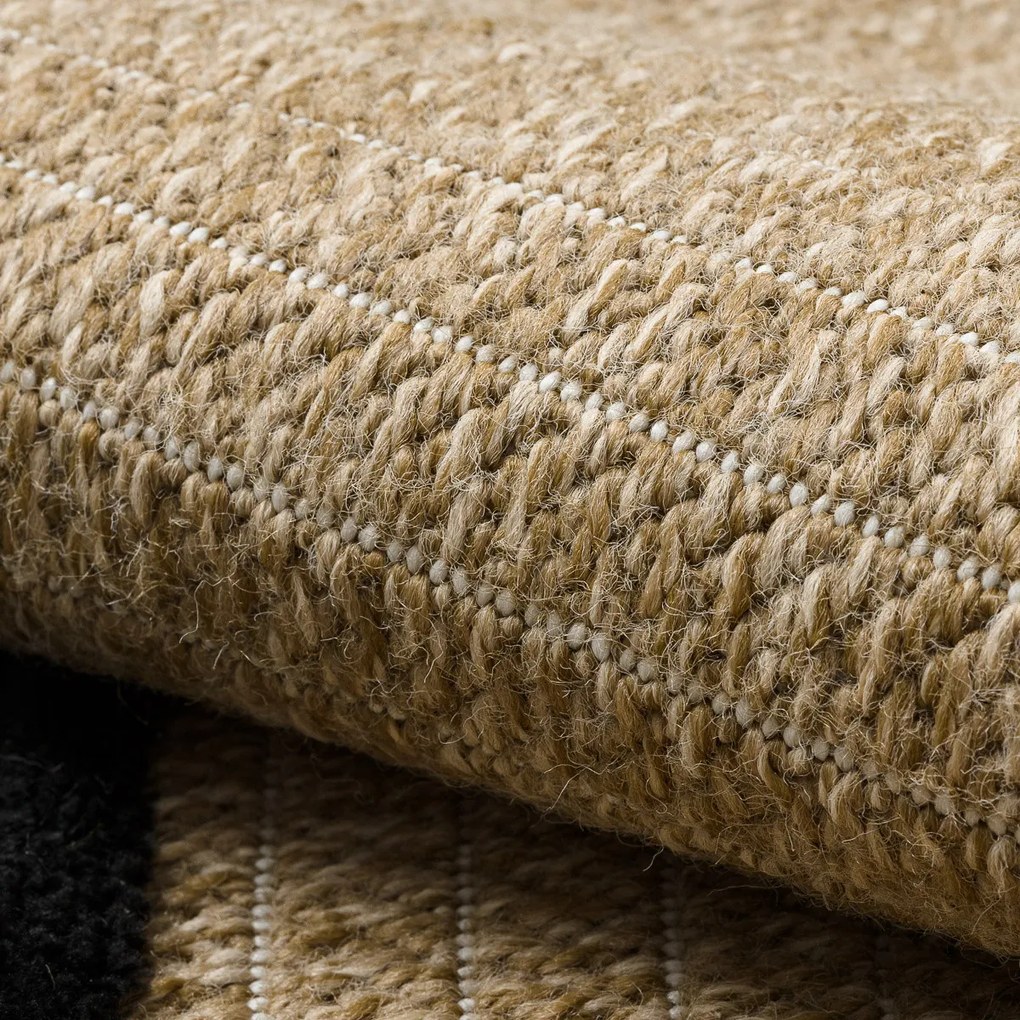 Dywany Łuszczów, Kusový koberec Spark 0689 beige/black, 160x220, béžová, chodba / předsíň