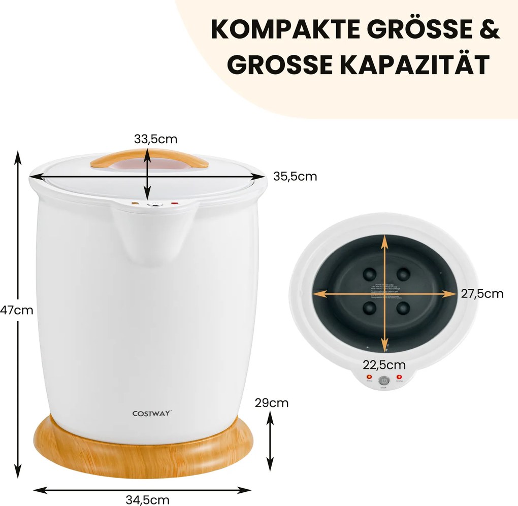 Costway Ohřívač ručníků kbelík 20 L Ohřívač ručníků s držákem vůně Přenosný