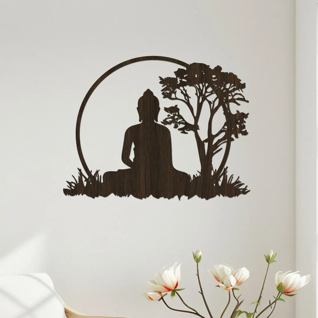 dřevo života Dřevěný obraz Ranní meditace Zvolte rozměr (cm): 95x73, Zvolte barvu dekoru: Ořech