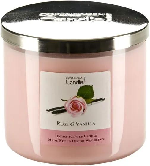 Aroma svíčka s vůní růže a vanilky Copenhagen Candles, doba hoření 50 hodin