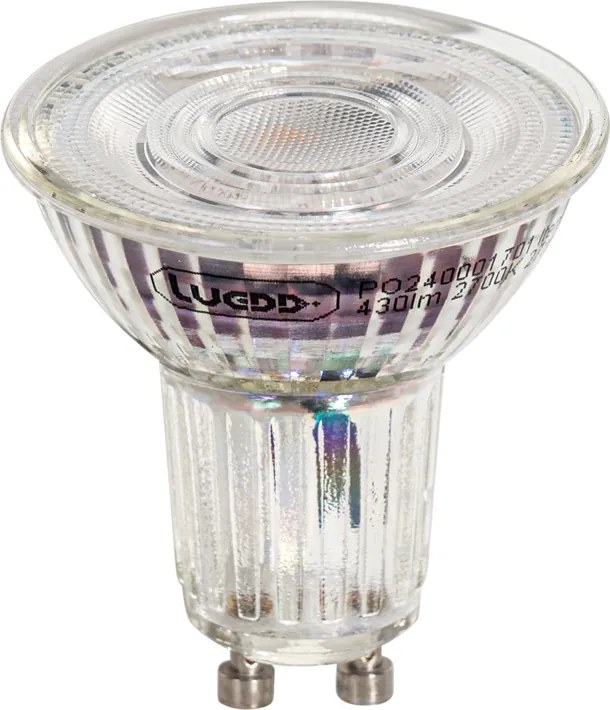 Sada 5 stmívatelných čirých LED žárovek GU10 50mm 4.9W 430 lm 2700K