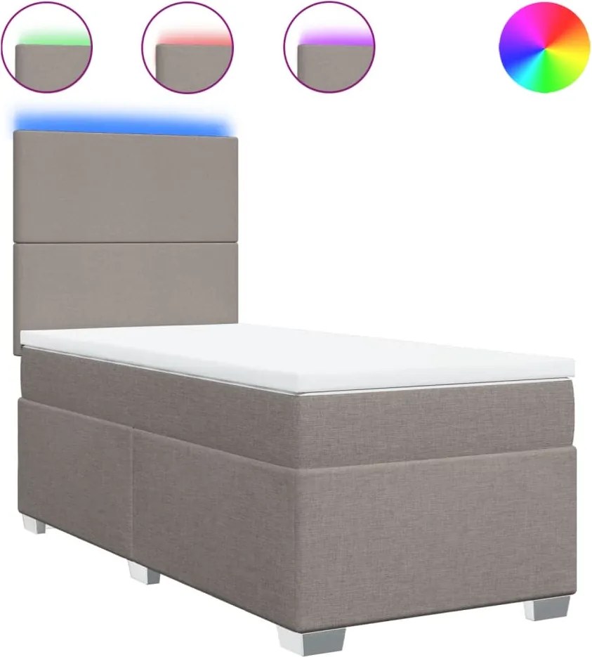 Box spring postel s matrací taupe 90x200 cm textil 3292668