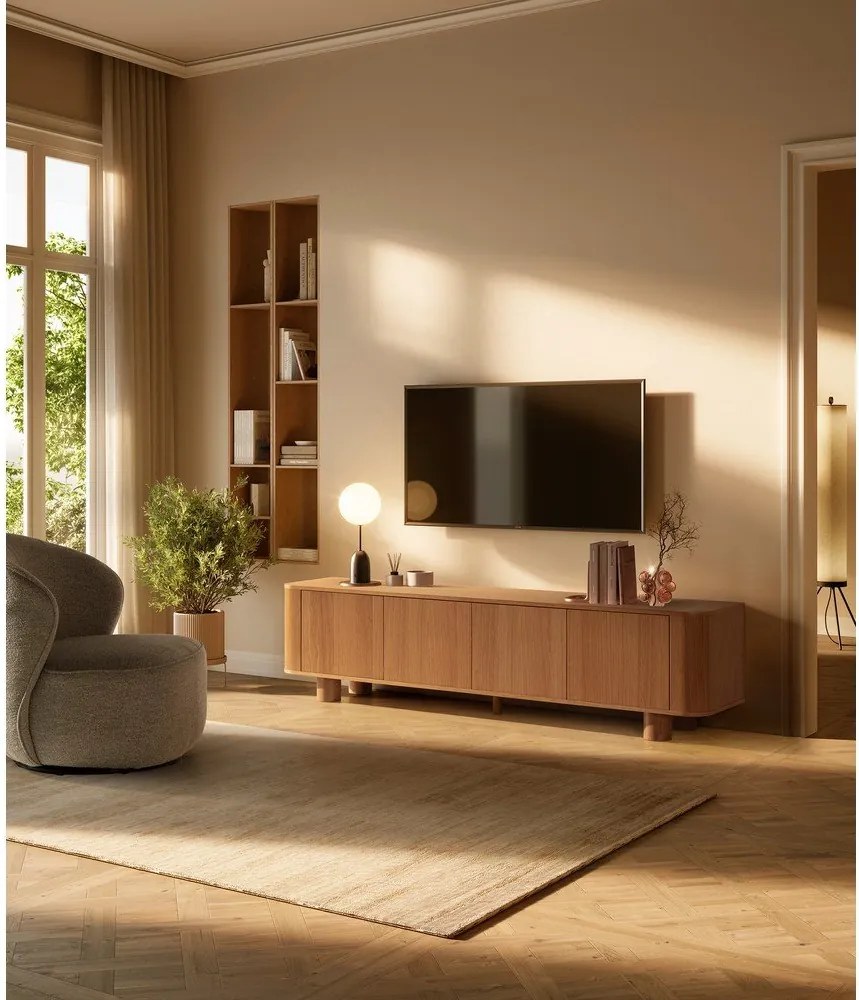 TV stolek v dekoru dubu v přírodní barvě 180x50,5x40 cm Padoc – MOME
