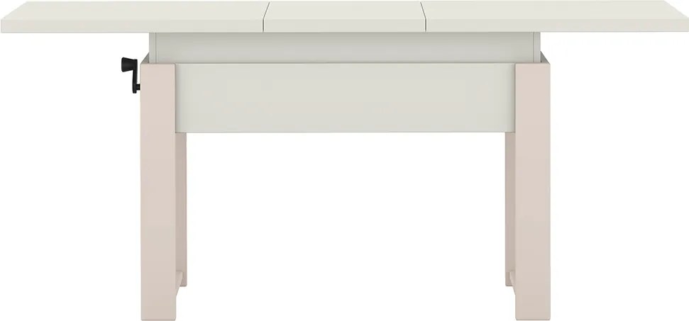 Rozkládací polohovací konferenční stolek HOGO 3v1 | 120-157x62,5-74,5x67 cm | síla horní desky 32 mm | bílá/nohy kašmír