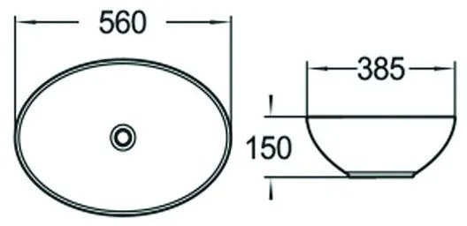 Mexen Marina umyvadlo, 56x38 cm, bílá, 21195600