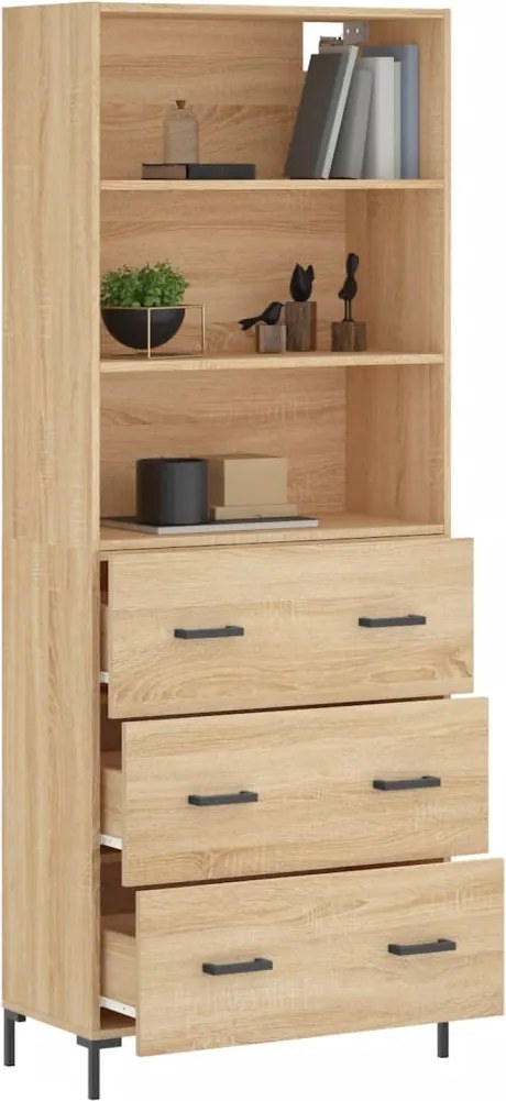 Skříň highboard dub sonoma 69,5 x 34 x 180 cm kompozitní dřevo 3189384
