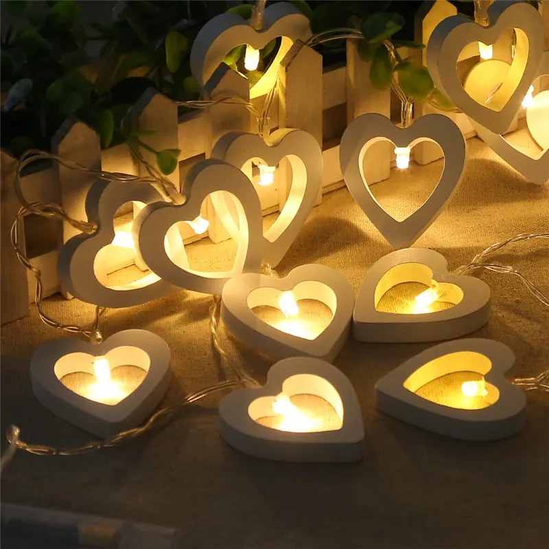 Sdeko Dekorační světelný řetěz - LED srdce bílý