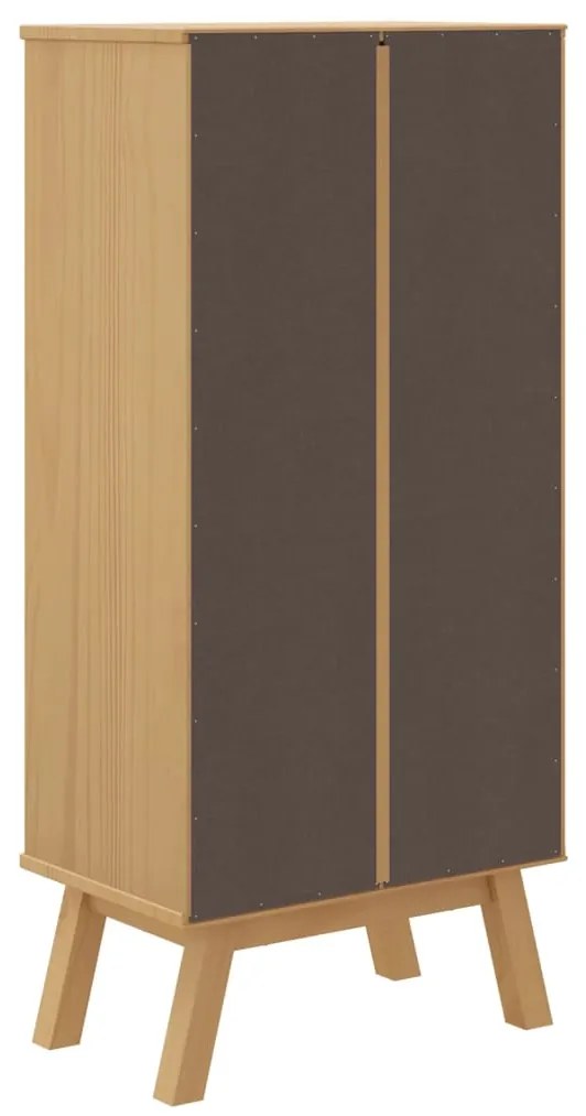 Botník OLDEN šedý a hnědý 55 x 35 x 120 cm masivní borové dřevo - Default Title