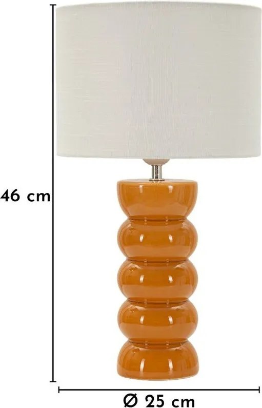 Keramická stolní lampa v hořčicové barvě/bílá s textilním stínidlem (výška 46 cm) Torr – Mauro Ferretti