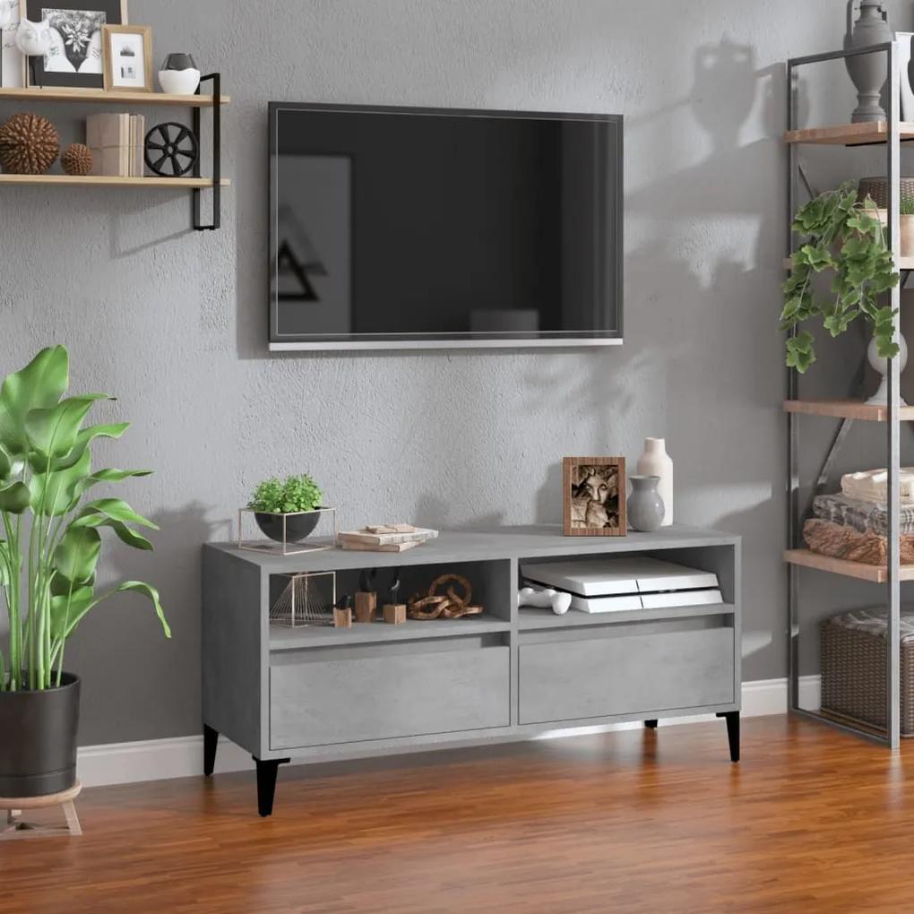 vidaXL TV skříňka 100 x 34,5 x 44,5 cm kompozitní dřevo [831901] Barva: Betonová šedá