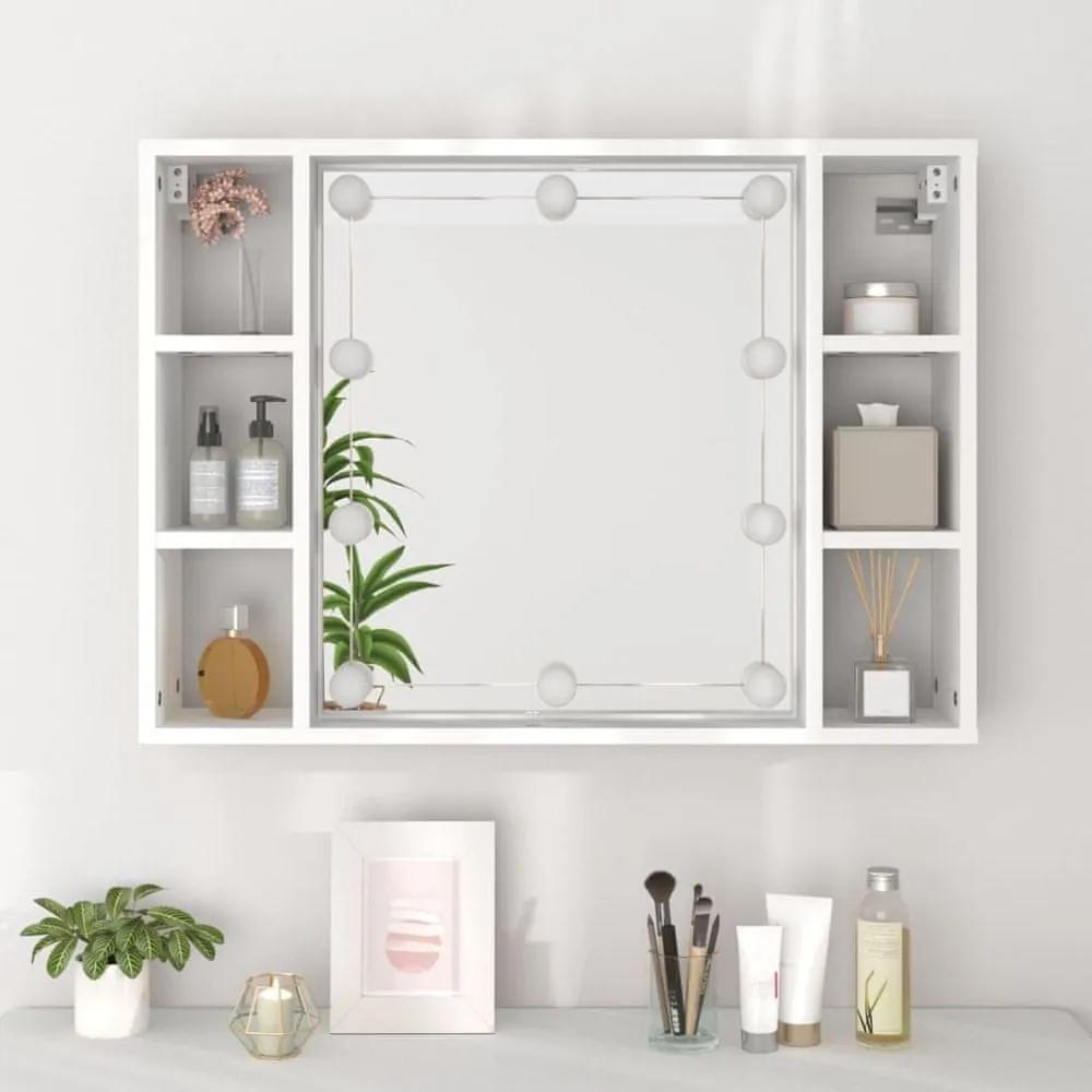 Petromila Zrcadlová skříňka s LED bílá 76 x 15 x 55 cm