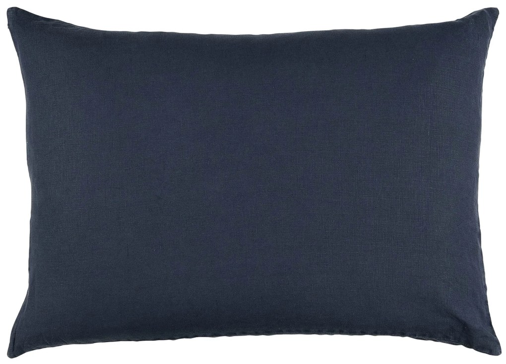 Ib Laursen Lněný povlak na polštář Indigo 50 × 70 cm, modrá barva