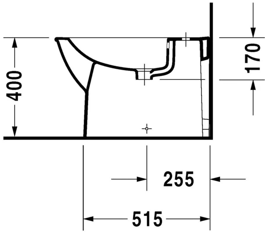 Duravit Darling New - Stojící bidet, 1 otvor pro armaturu propíchnutý, 37 x 63 cm, bílý 2251100000