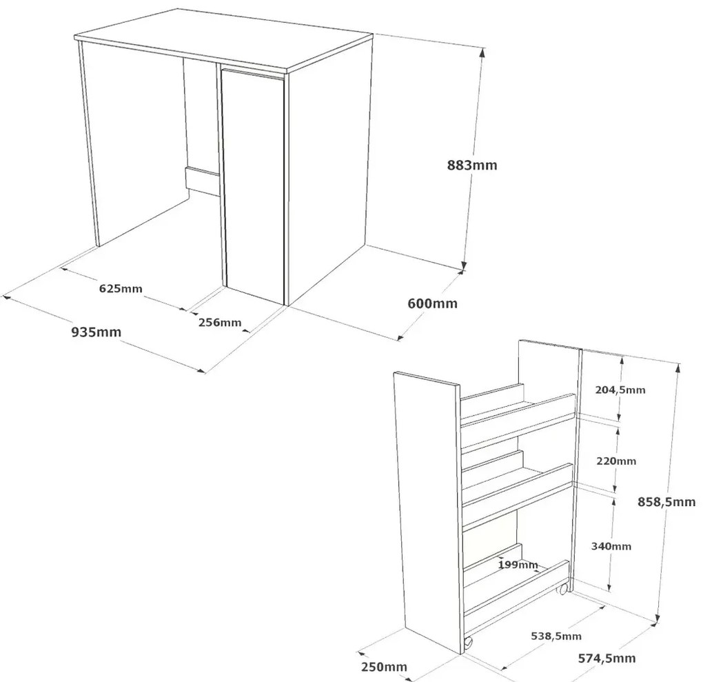 Koupelnová skříňka nad pračku Houseland Libi bílá/dub Wotan