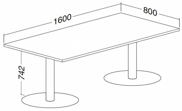 Jednací stůl ProOffice 160 x 80 cm / Bílá