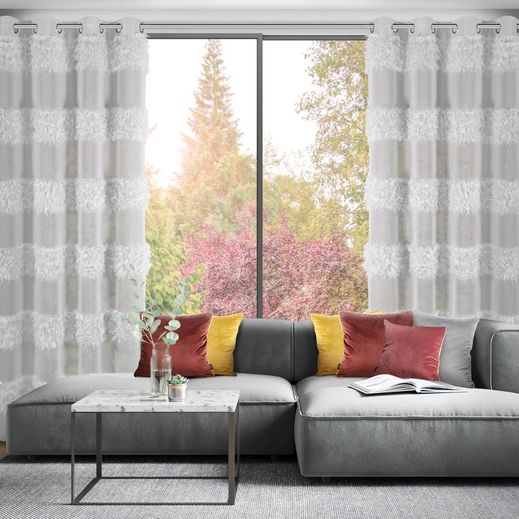 ZÁCLONA NA KROUŽCÍCH MARGARET 140X250 CM STŘÍBRNÁ