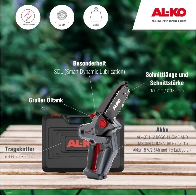 AKU pila mini AL-KO CSM 1815 18V SET