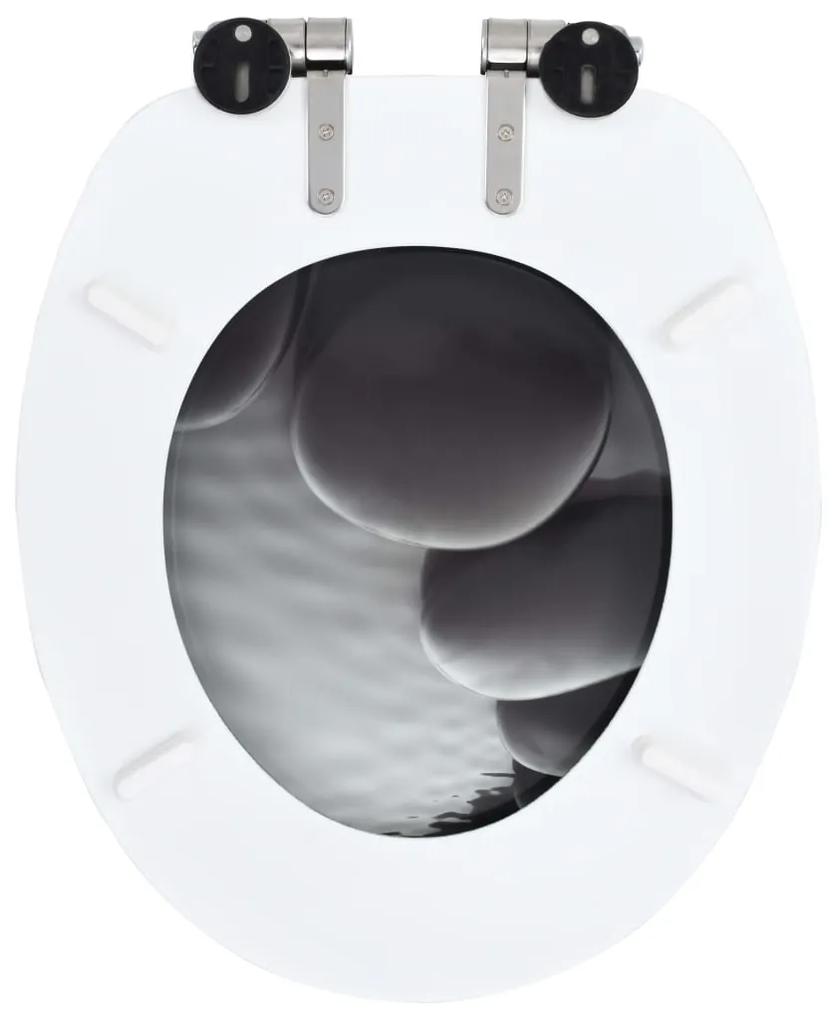 vidaXL WC sedátko s funkcí pomalého sklápění 2 ks MDF motiv kamínků