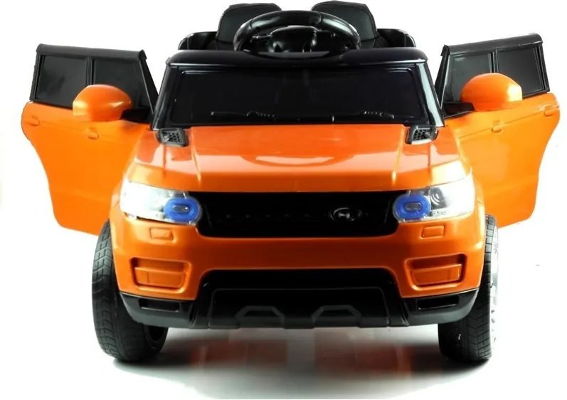 LEAN CARS Elektrické autíčko HL1638 pro děti LED MP3 ovladač oranžové