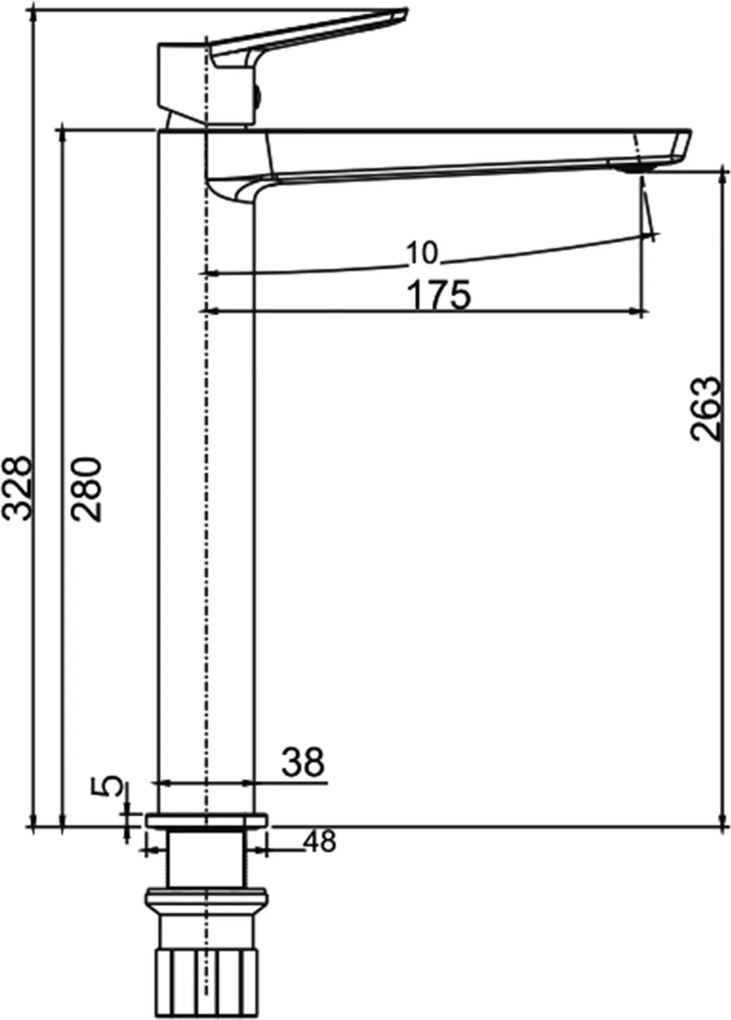 Aqualine Aqualine, FLERY stojánková umyvadlová baterie vysoká, gun metal, FY006GM