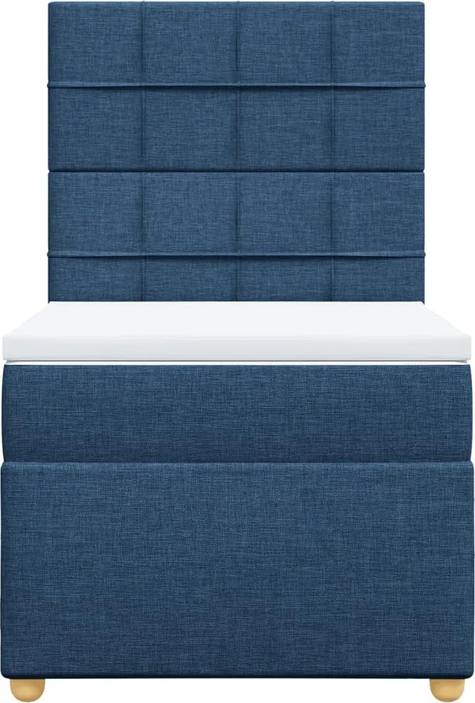 Box spring postel s matrací modrá 90x200 cm textil 3293469
