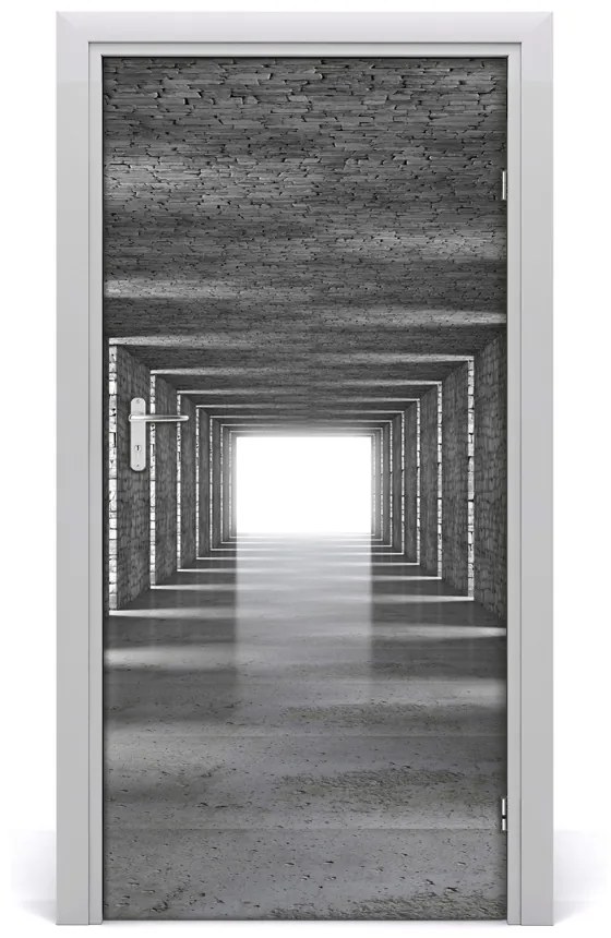 Samolepící fototapeta na dveře Tunel z cihel 85x205 cm