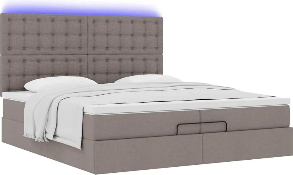 Osmanský rám postele s matracíes taupe 200x200cm textil 3314201