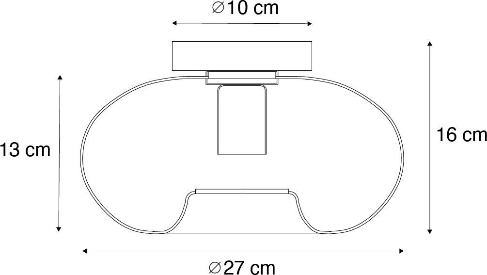 Chytré stropní svítidlo zlaté se sklem vč. Wifi P45 - Ayesha