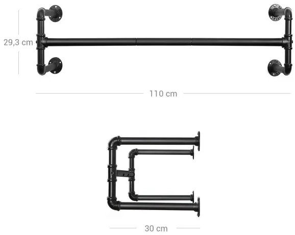 Nástěnný stojan na oblečení HSR64BK