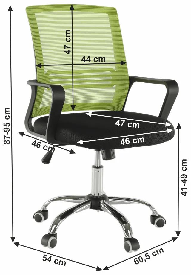 Kondela Kancelářská židle, síťovina zelená / látka černá, APOLO