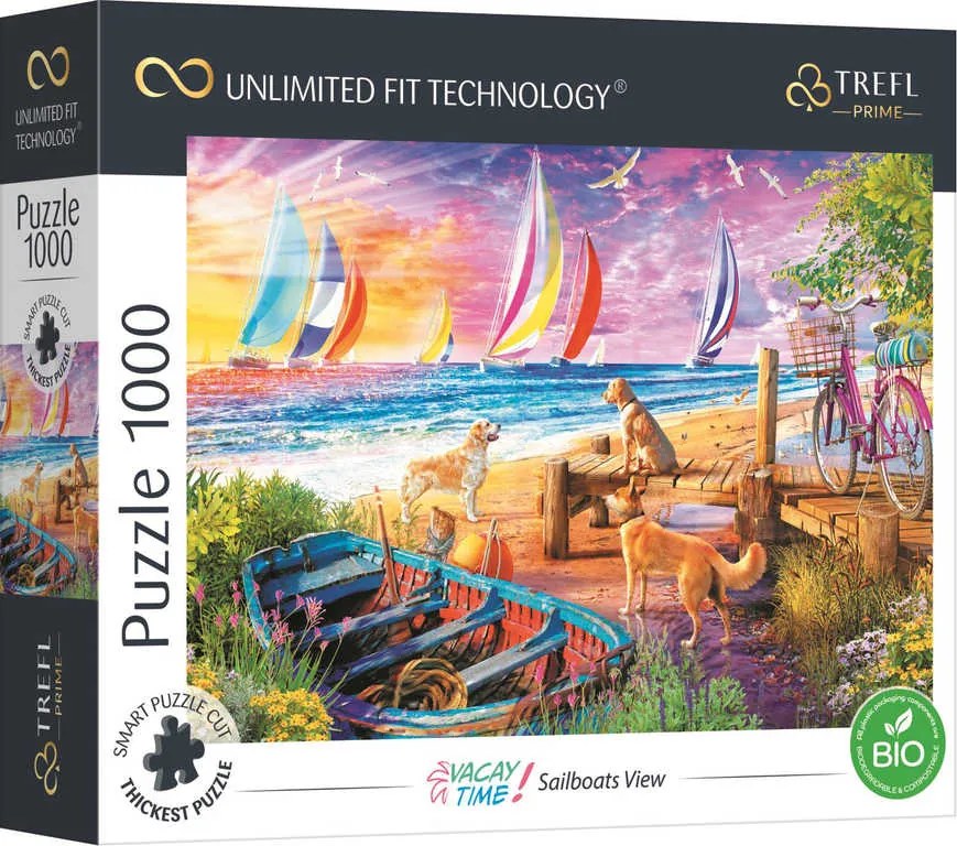 TREFL PUZZLE UFT Prémiové Výhled na plachetnice 68x48cm 1000 dílků skládačka tr10697