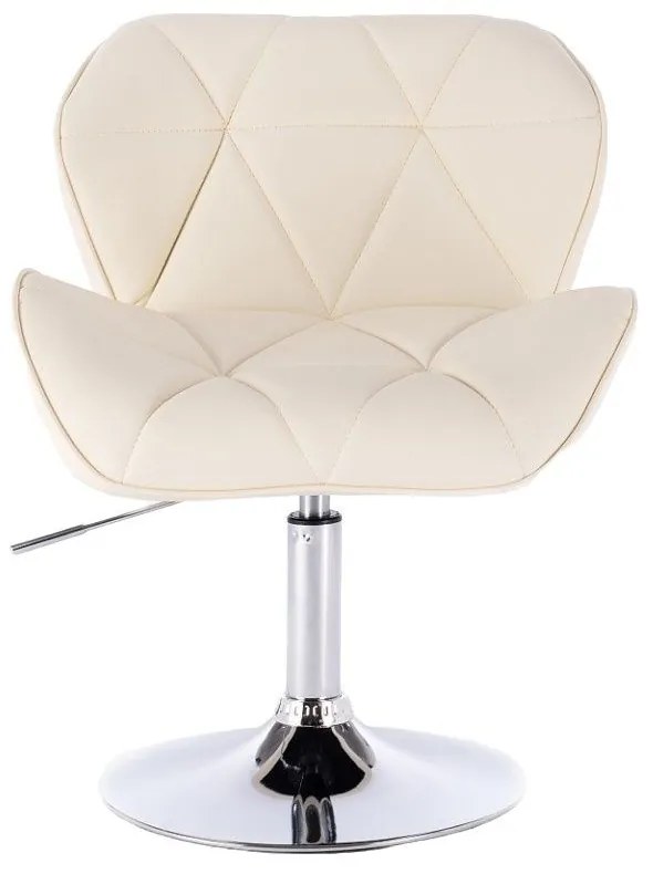 LuxuryForm DESIGN Otočná židle MILANO na stříbrném talíři - krémová