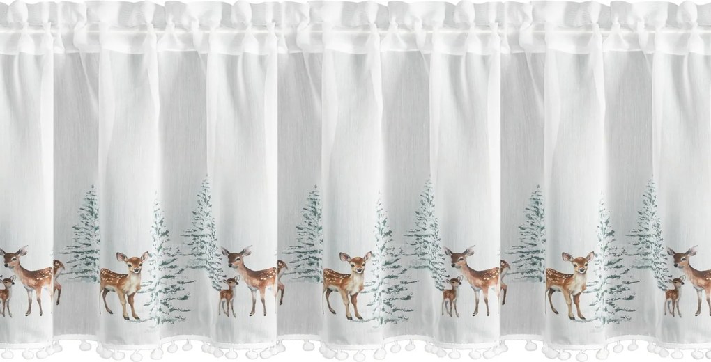 KRÁTKÁ VÁNOČNÍ ZÁCLONA NA PÁSCE XMAS18 150X40 CM VZOROVANÁ