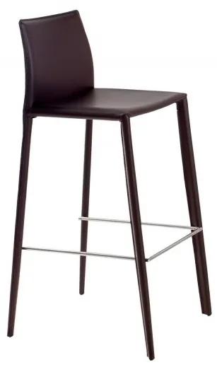 INV Designová barová židle Burmas kůže kávová