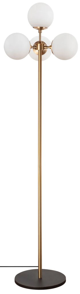 OPVIQ Podlahová lampa AKKAS bronz mléčné sklo